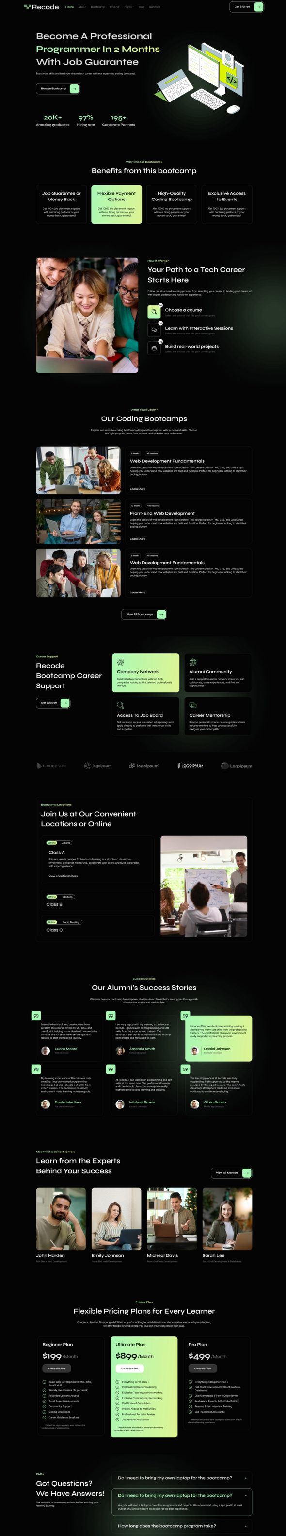 Recode - Coding Bootcamp Elementor Template Kit by Rometheme | ThemeForest