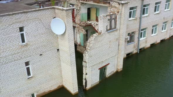 A Flooded Residential Building After a Flood or Other Natural Disaster ...