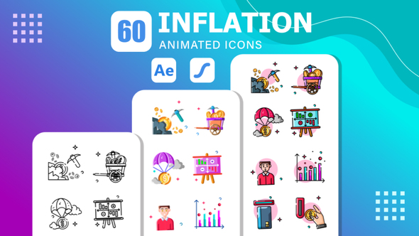 60 Inflation Animated Icons | After Effects Template & Lottie Animation ...