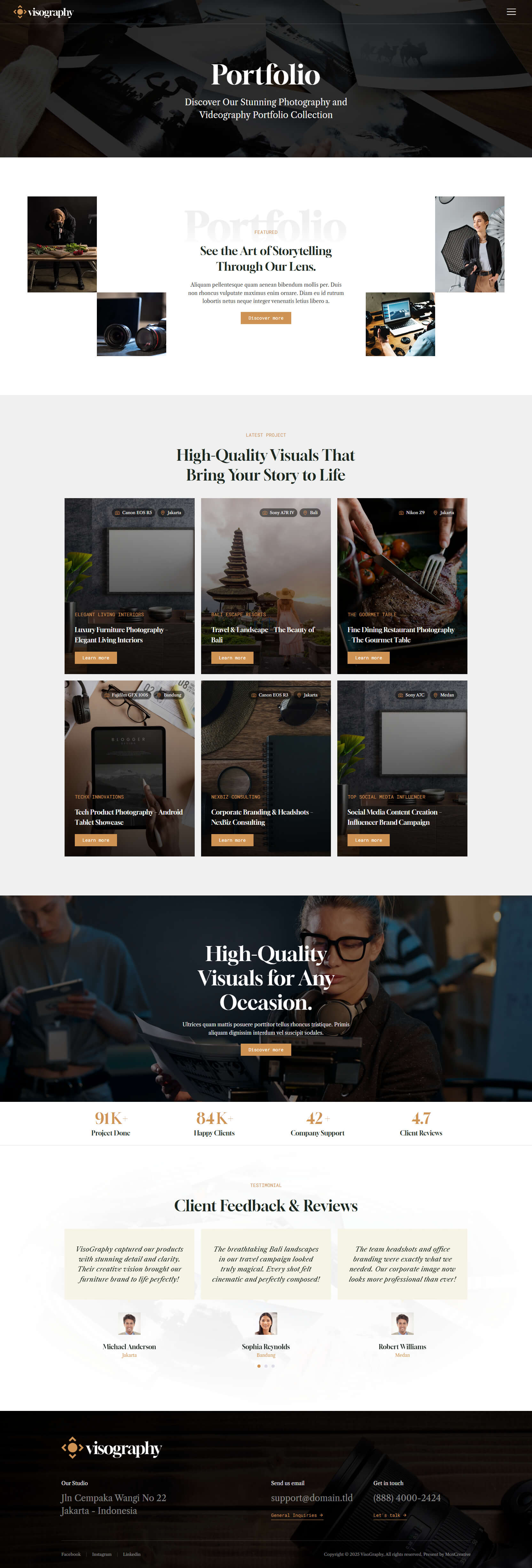 Visography - Photography & Portfolio Elementor Template Kit by moxcreative