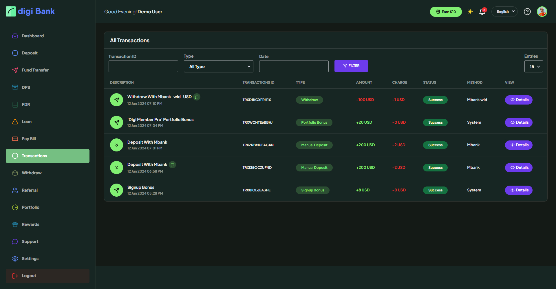 Digibank - Advanced Multi Wallet Digital Banking System with Virtual ...