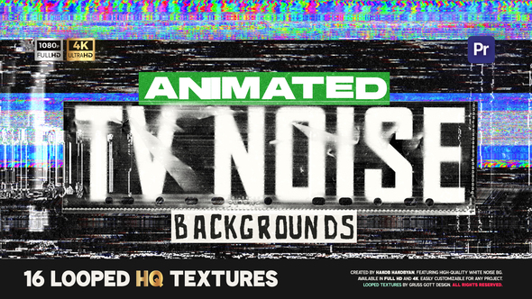 TV Noise Backgrounds, Premiere Pro Templates | VideoHive