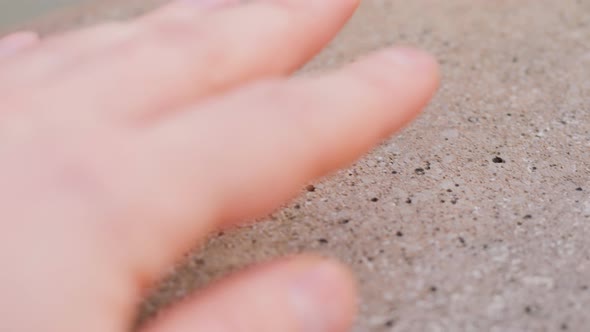 Young Man Hand Touching Concrete Wall, Stock Footage | VideoHive