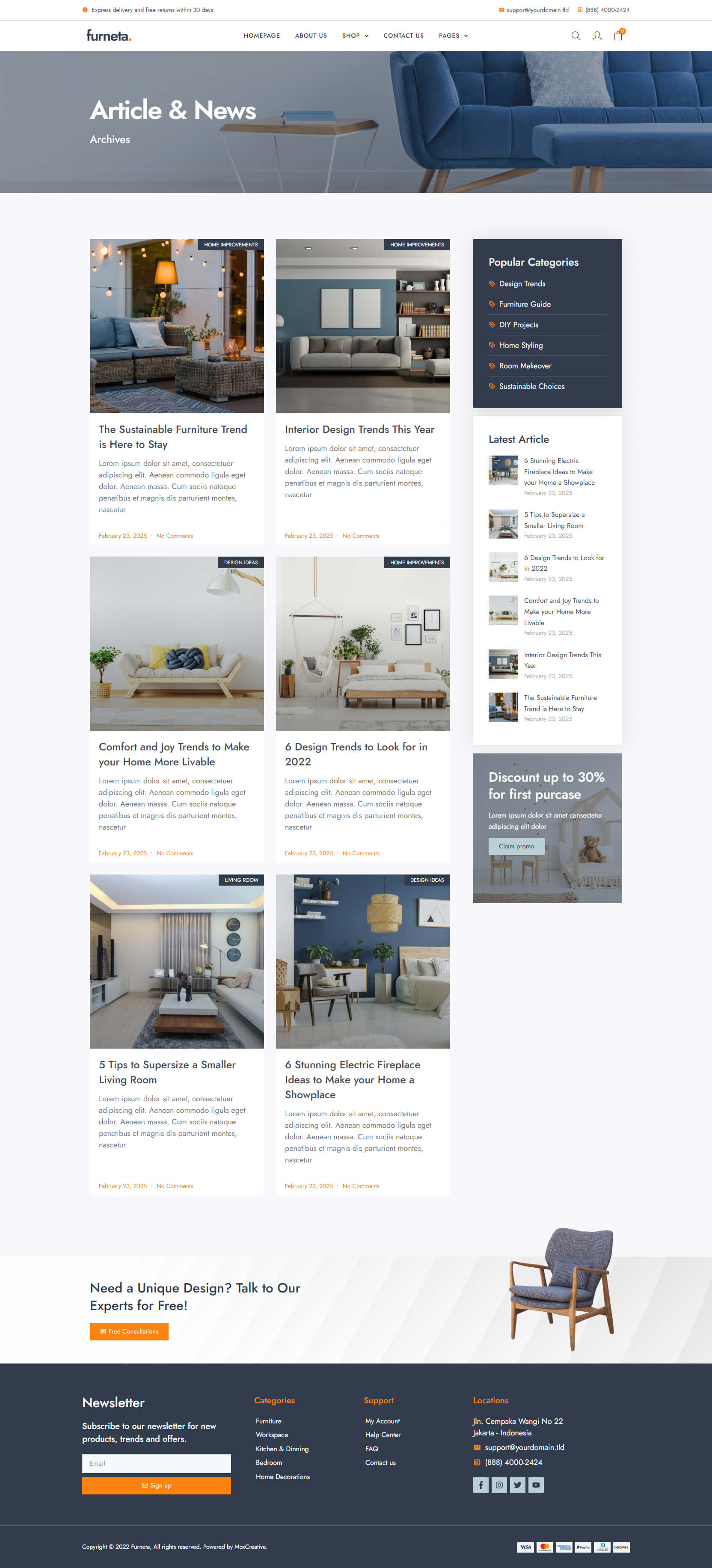 Furneta - Furniture Shop Elementor Template Kit by moxcreative ...