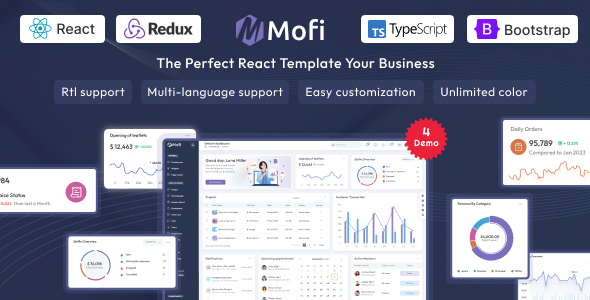 Mofi - React JS Admin Dashboard Template by PixelStrap | ThemeForest