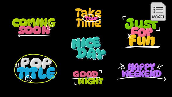 Pop Titles | MOGRT, Premiere Pro Templates | VideoHive