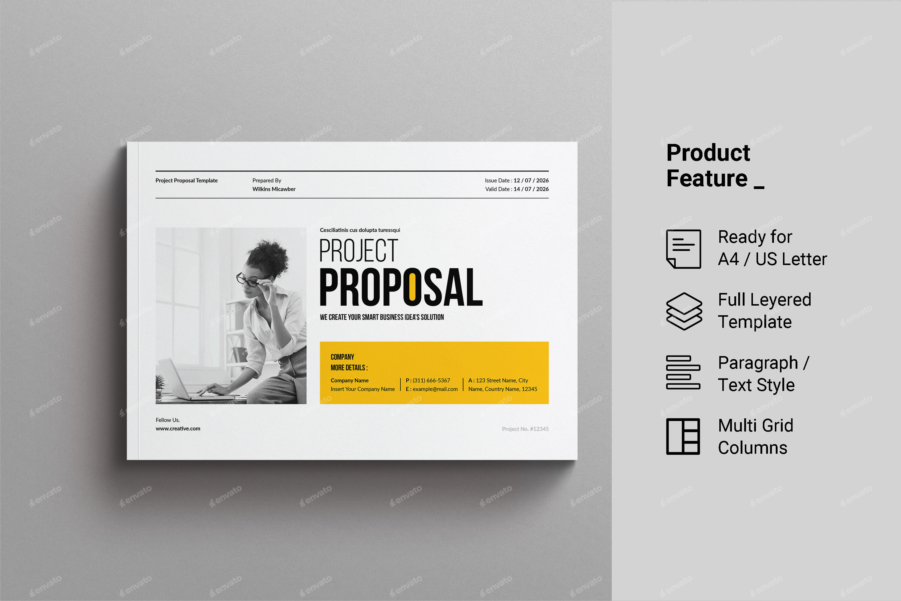 Project Proposal Template Landscape, Print Templates | GraphicRiver