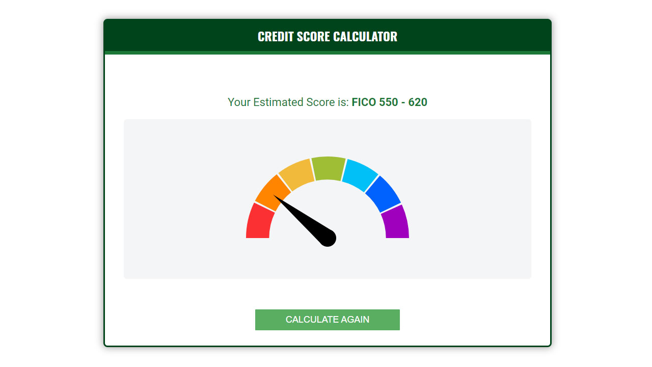 Credit Score calculator - Web Calculator for your Website by OceanITPark