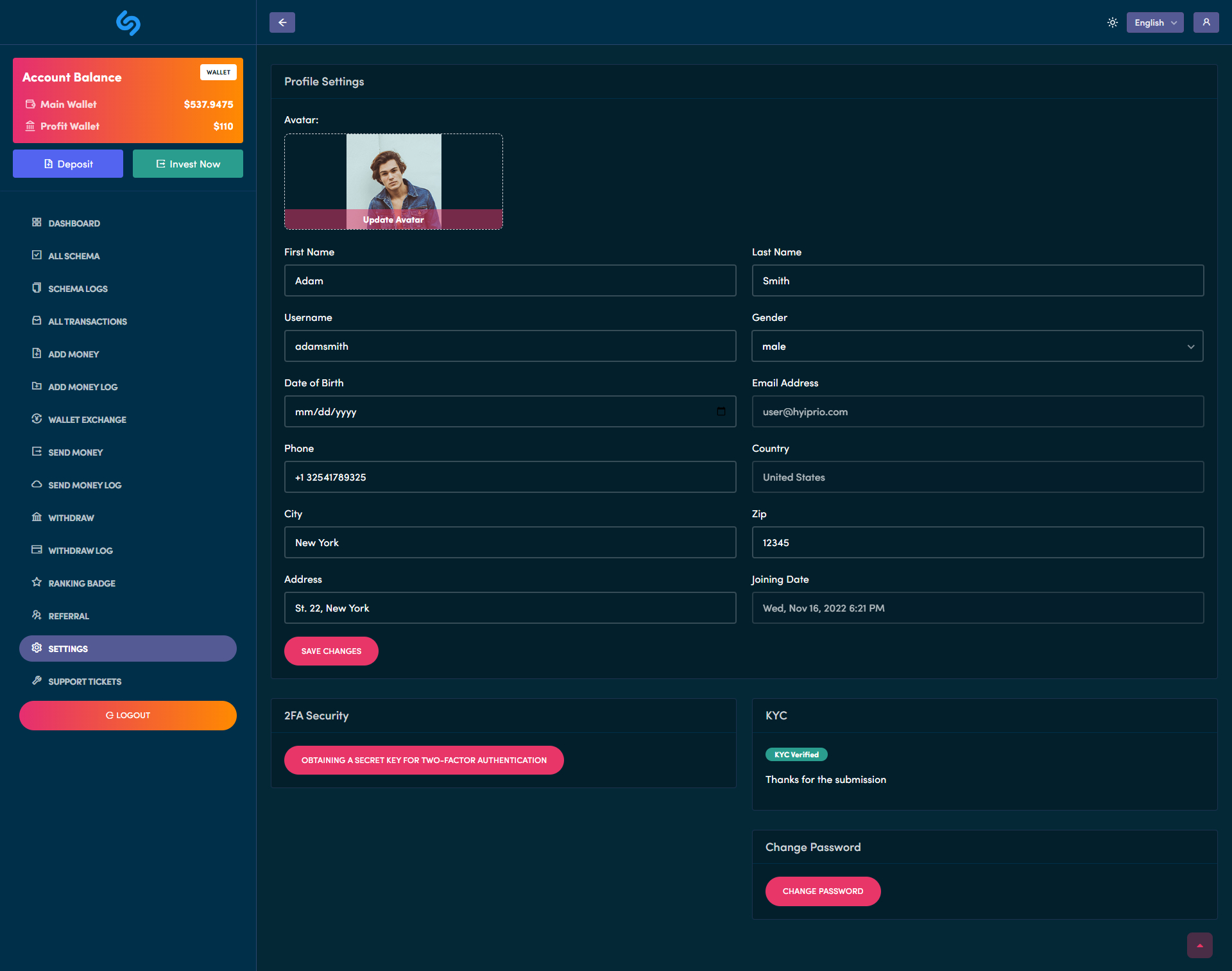 Hyip Rio - Advanced Hyip Investment Scheme With Ranking System and Automatic Withdraw by tdevs