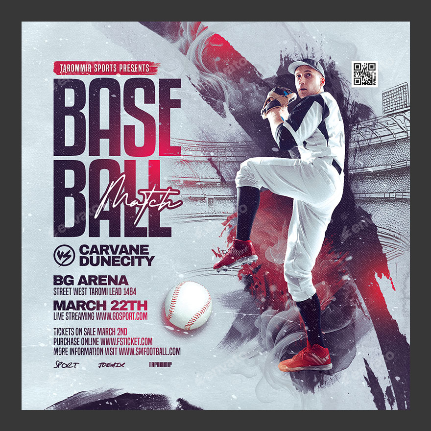 Baseball Match Flyer Template, Print Templates | GraphicRiver