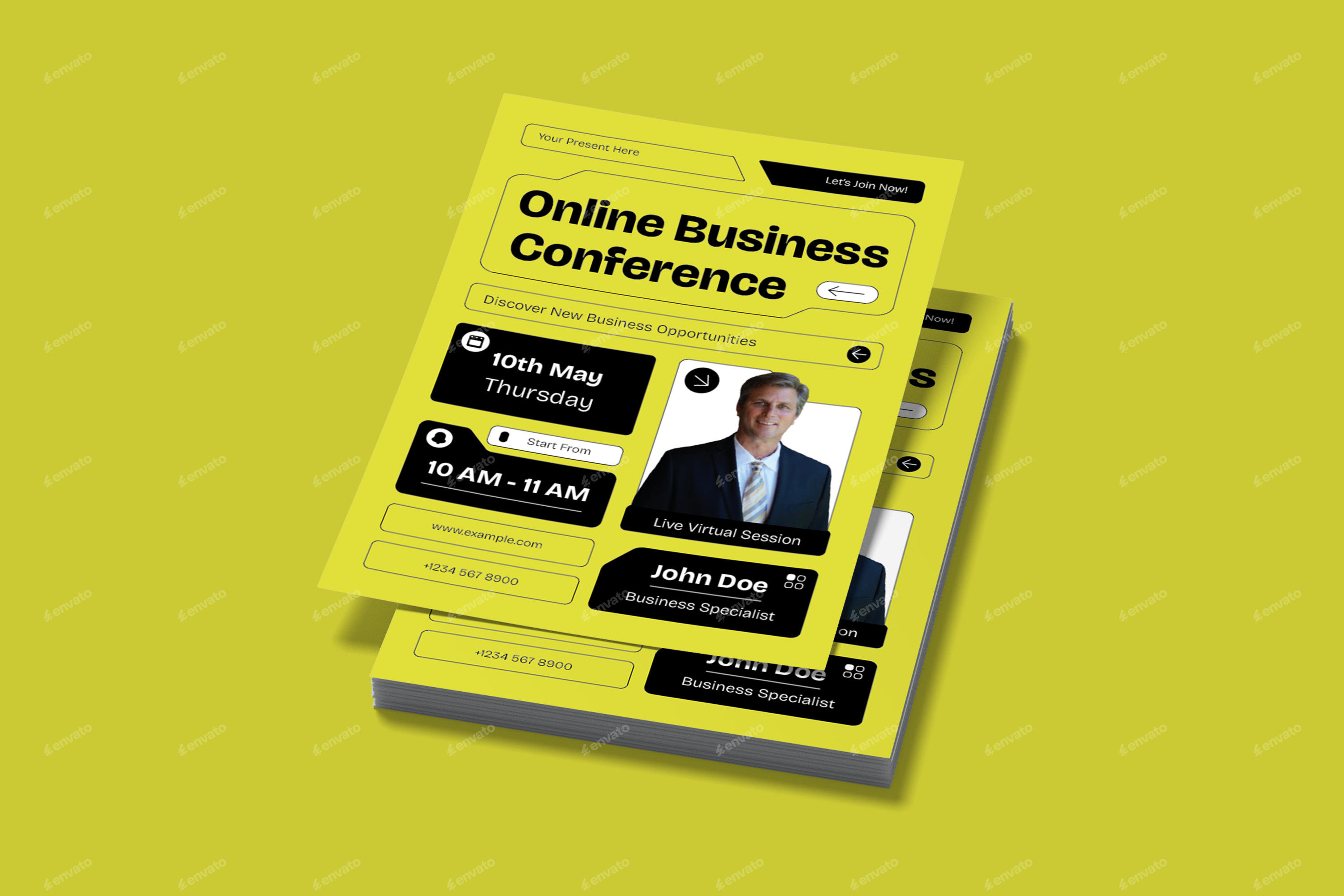 Yellow Online Business Conference, Print Templates | GraphicRiver