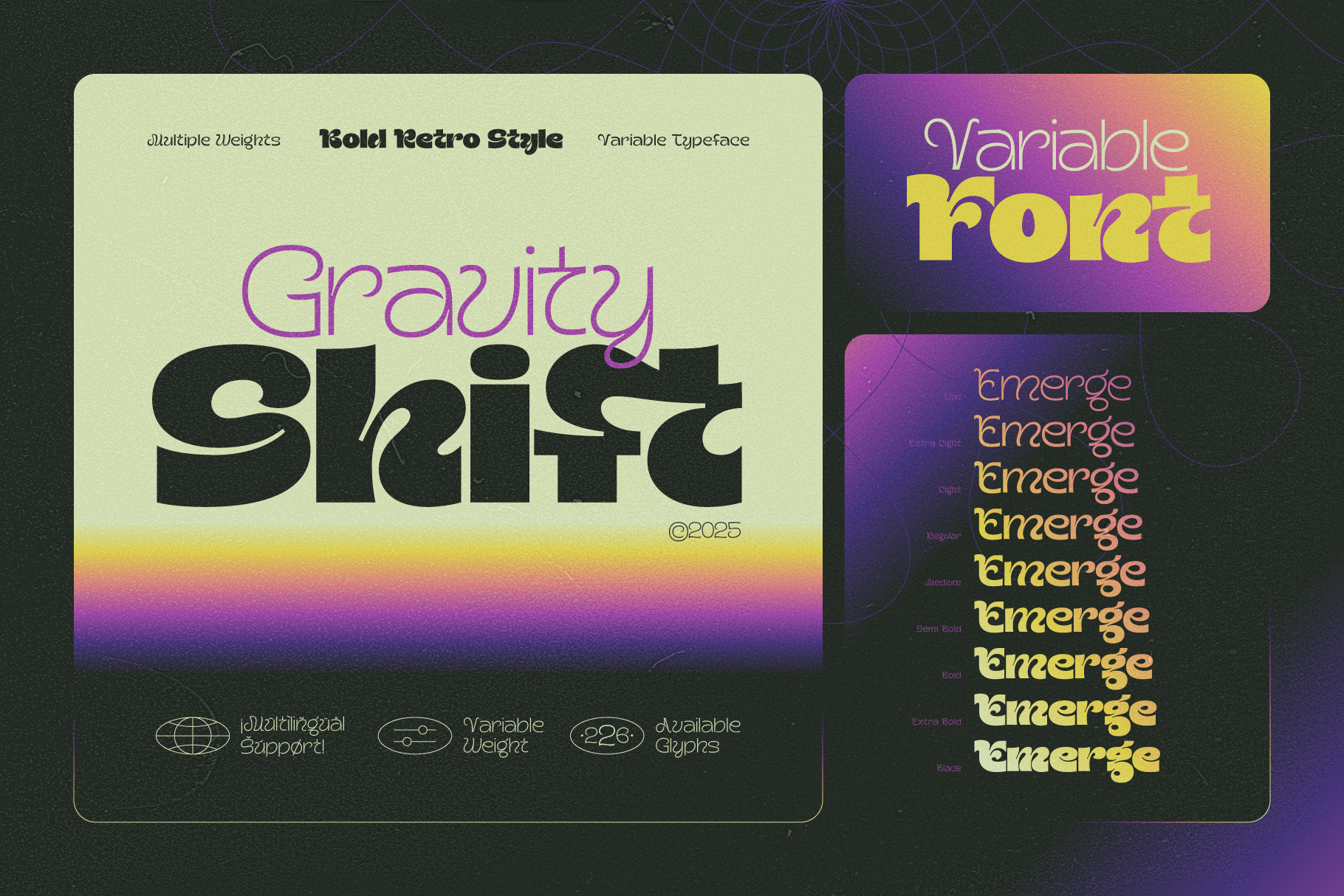 Gravity Shift - Variable Font Family, Fonts | GraphicRiver