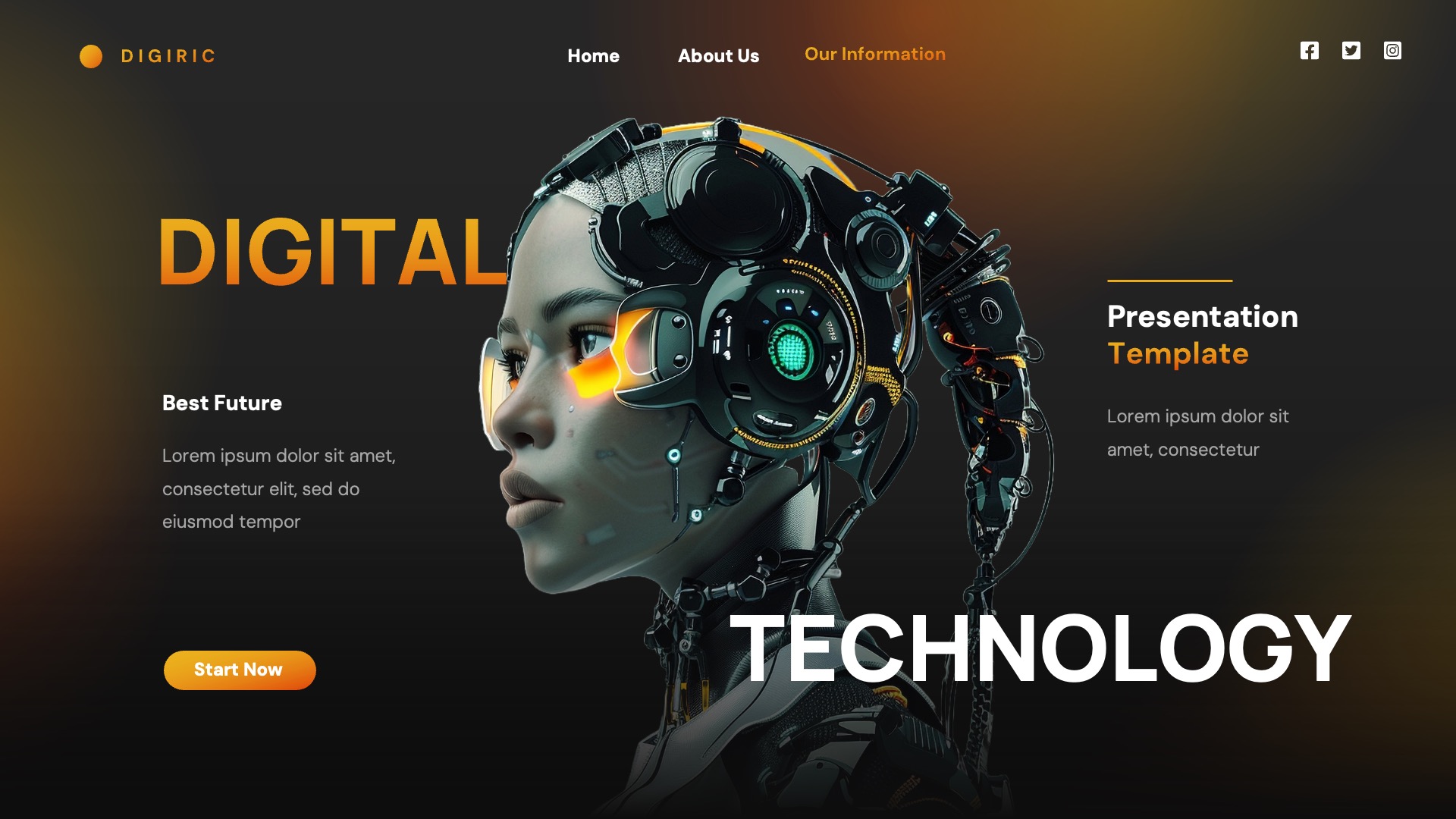 Digital Technology PowerPoint Template, Presentation Templates ...