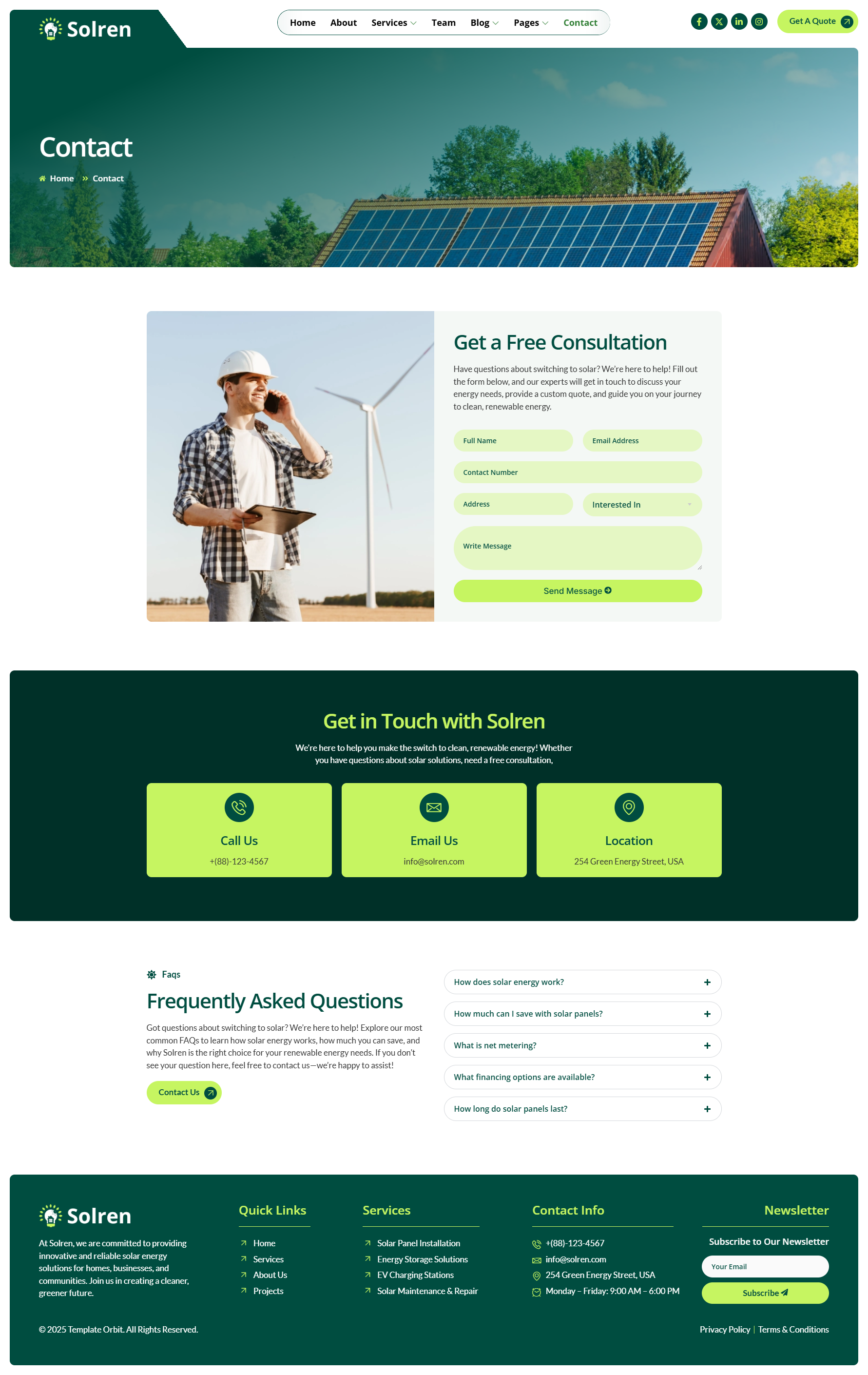 Solren - Solar & Green Renewable Energy Elementor Template Kit by ...