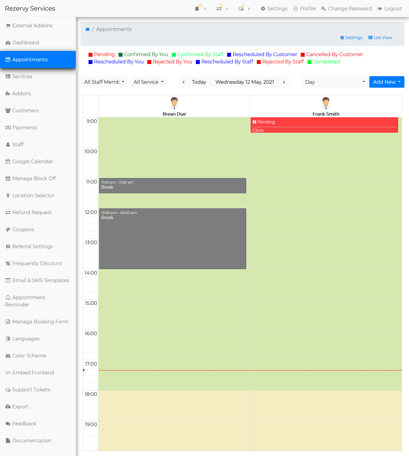 Rezervy - Drag & Drop, Month, Week, Day , List View & Filters ...