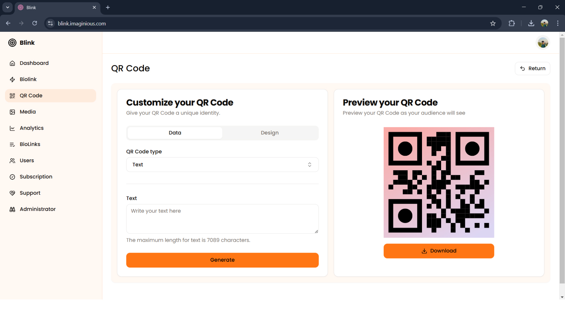 Blink - Ultimate SaaS Bio Link Platform and QR Code by imaginious ...