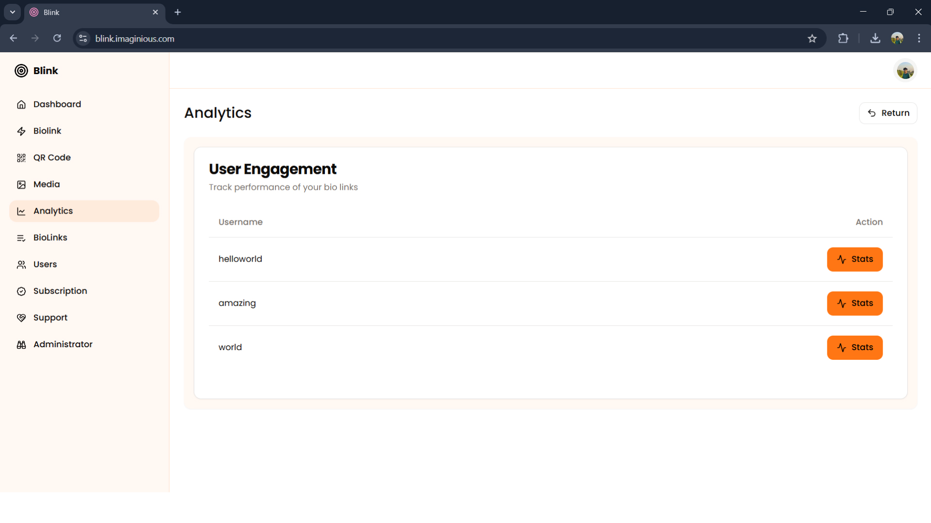 Blink - Ultimate SaaS Bio Link Platform and QR Code by imaginious ...
