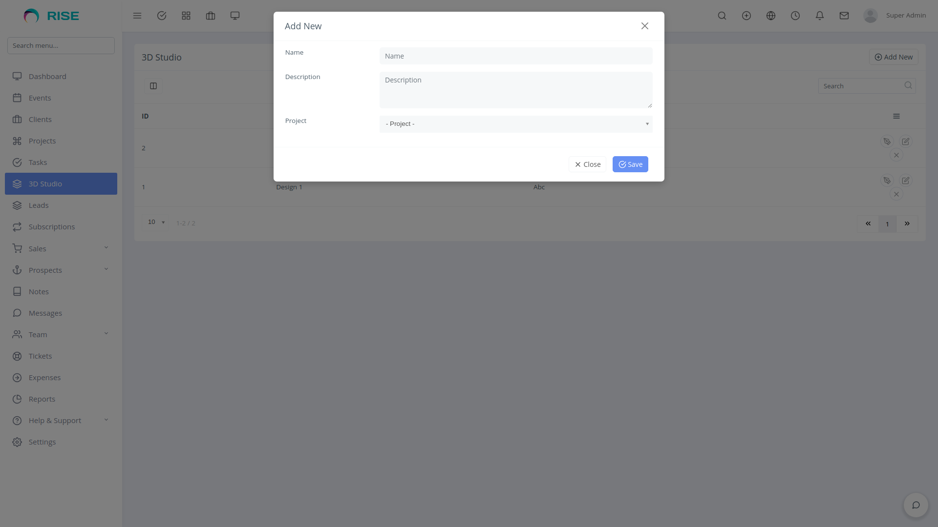 3D Studio Plugin for Rise CRM – Create, Manage, and Showcase 3D Designs by Hopperstack