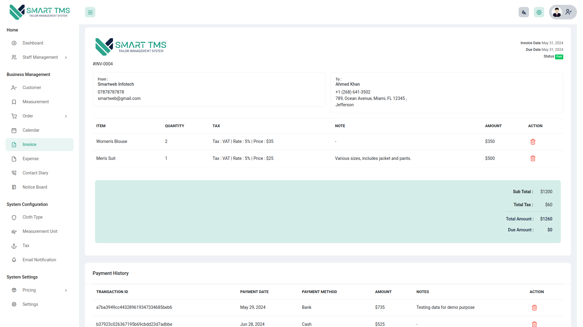 Smart TMS SaaS - Tailor Management System by smartwebinfotech | CodeCanyon