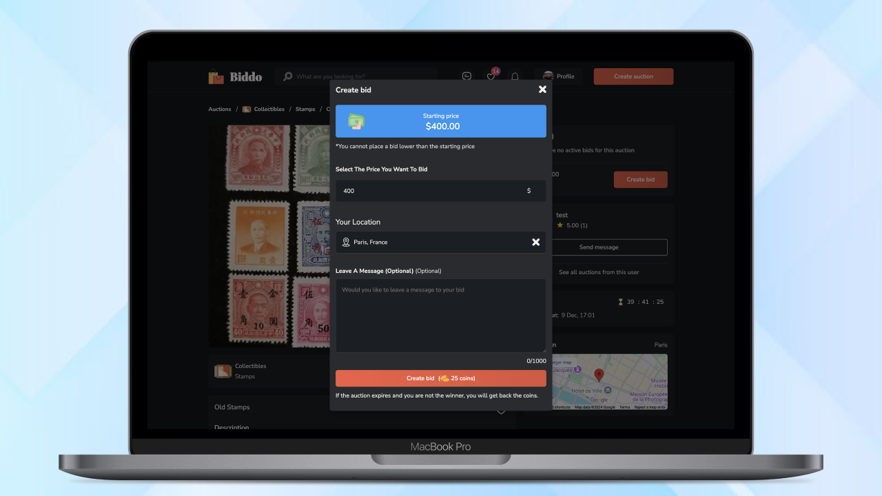 Biddo - Full Flutter auction app, NextJS web app, NodeJS server (with chat) by pascaionut941