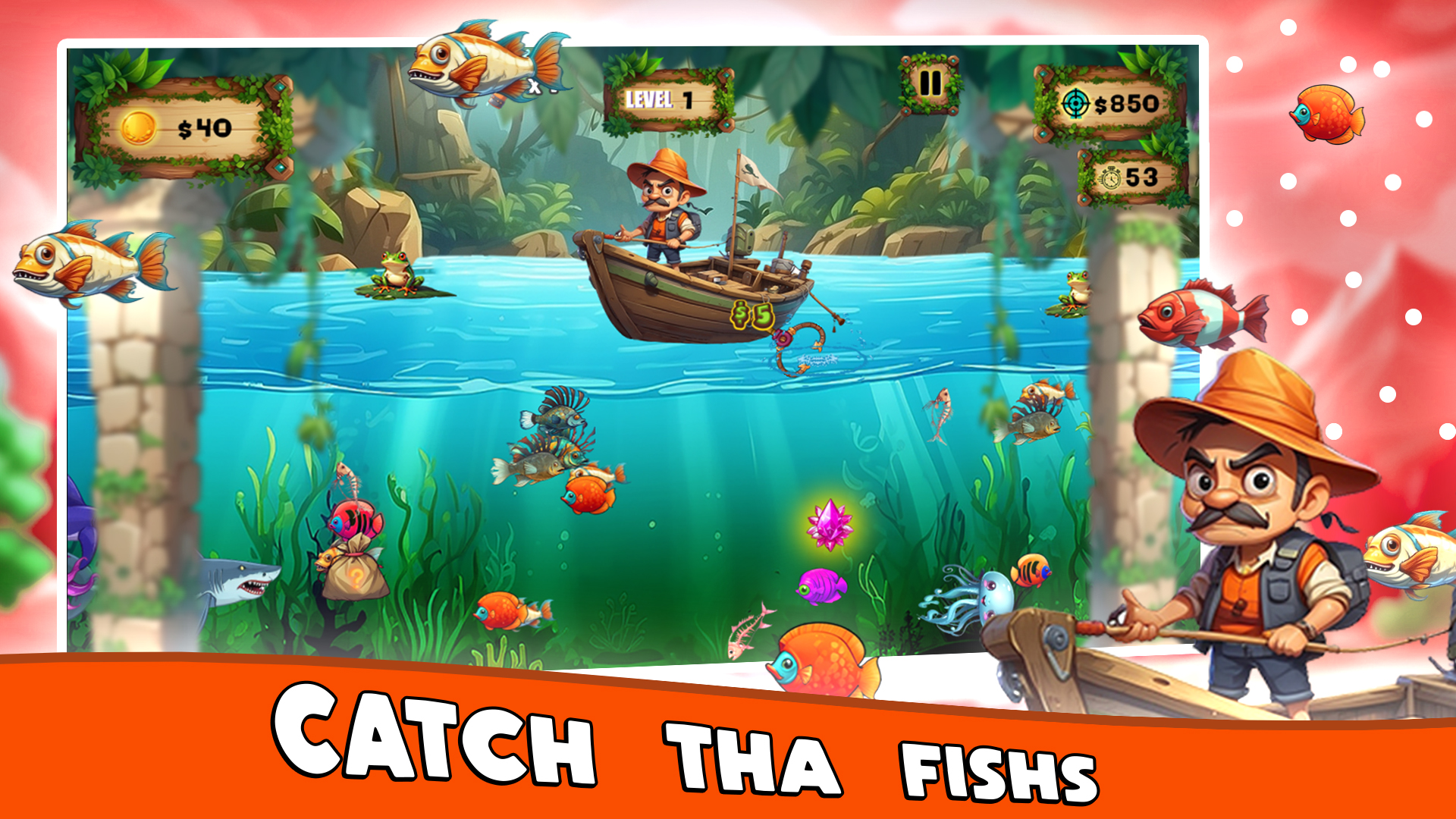 Fisherman Quest HTML5 Construct 3 Game by pairplaycreation | CodeCanyon
