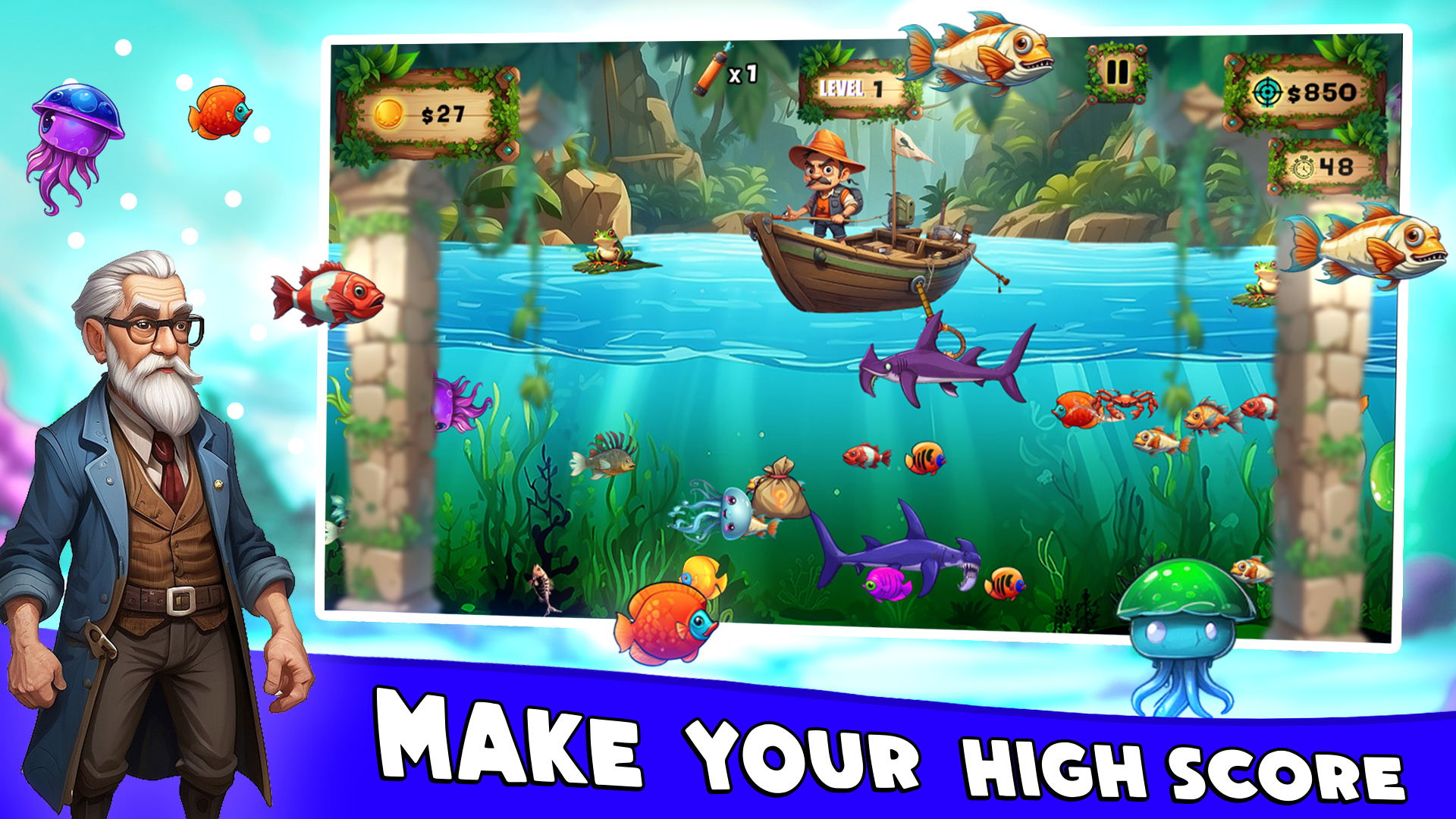 Fisherman Quest HTML5 Construct 3 Game by pairplaycreation | CodeCanyon