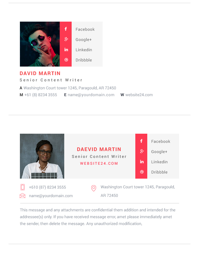 HTML Email e-signatures Code by QuickArtisan | CodeCanyon
