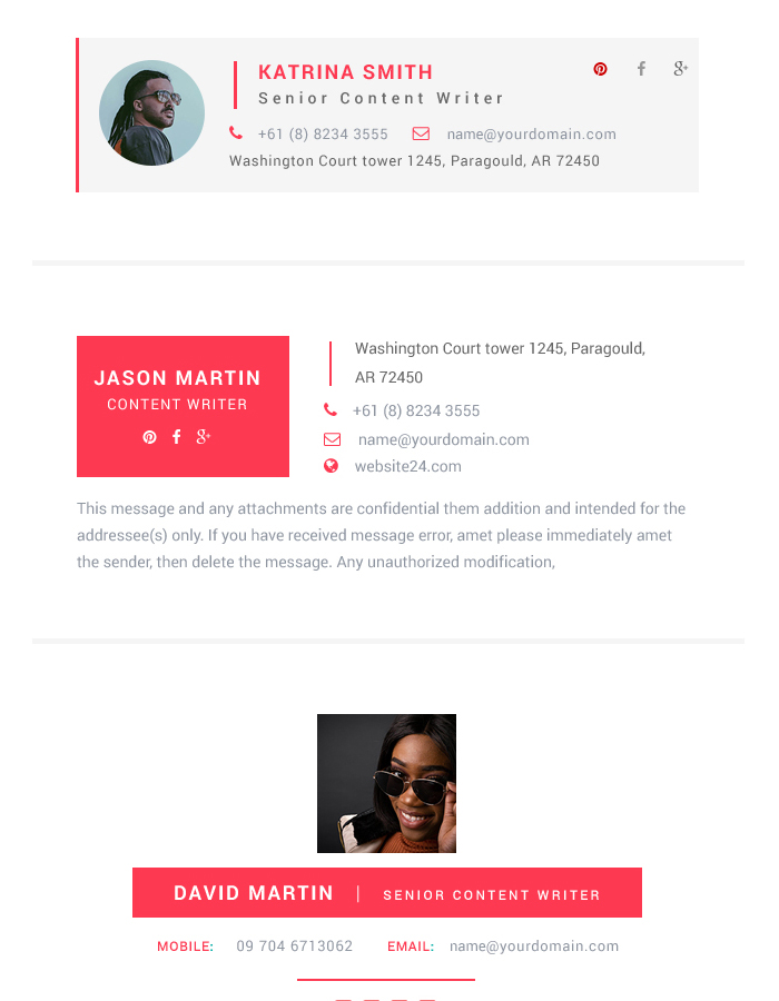 HTML Email e-signatures Code by QuickArtisan | CodeCanyon