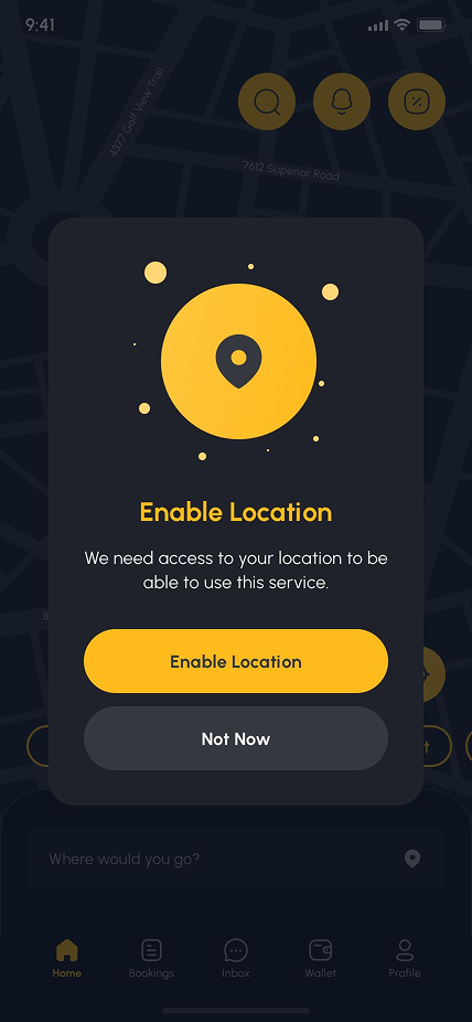 Taxio - Online Cab & Taxi Booking React Native CLI App Ui Kit by lalastudio12
