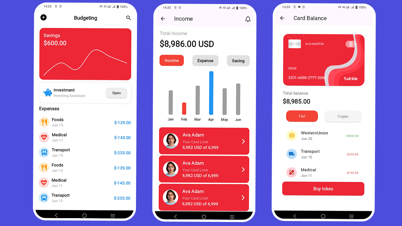 PakFin | Banking & Finance App Flutter UI Kit | Flutter Template by ...