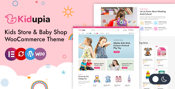Kidupia - Kids Fashion & Toy Store WordPress WooCommerce Theme by codezeel