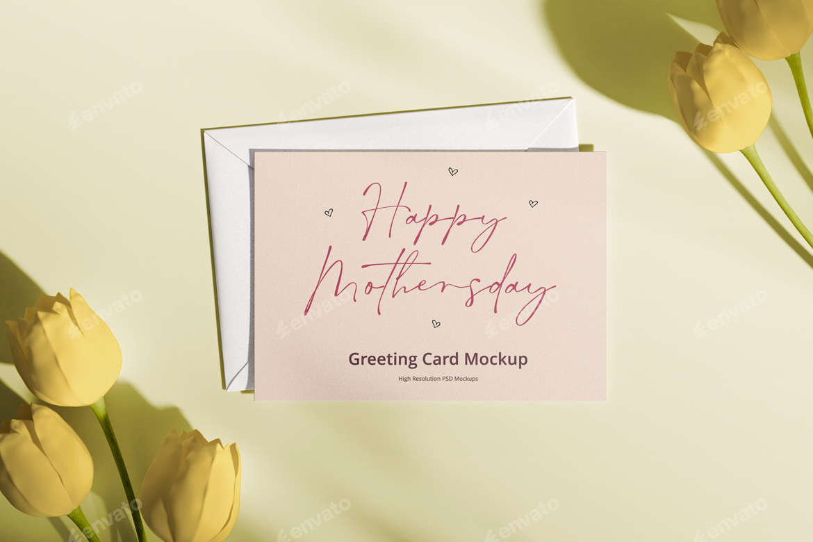 Greeting Card Mockup Flower Scenes, Graphics | GraphicRiver