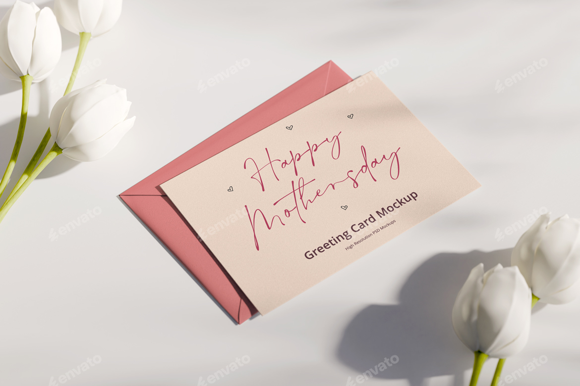 Greeting Card Mockup Flower Scenes, Graphics | GraphicRiver