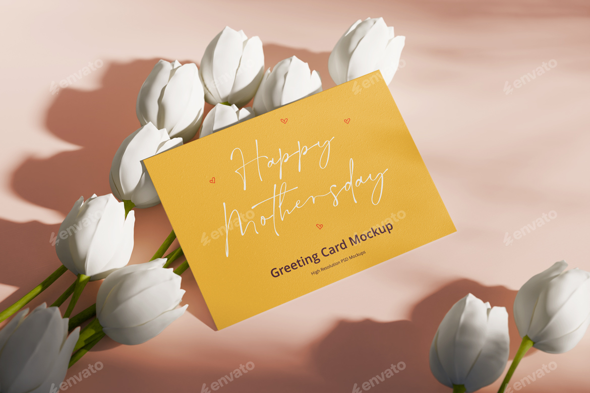 Greeting Card Mockup Flower Scenes, Graphics | GraphicRiver