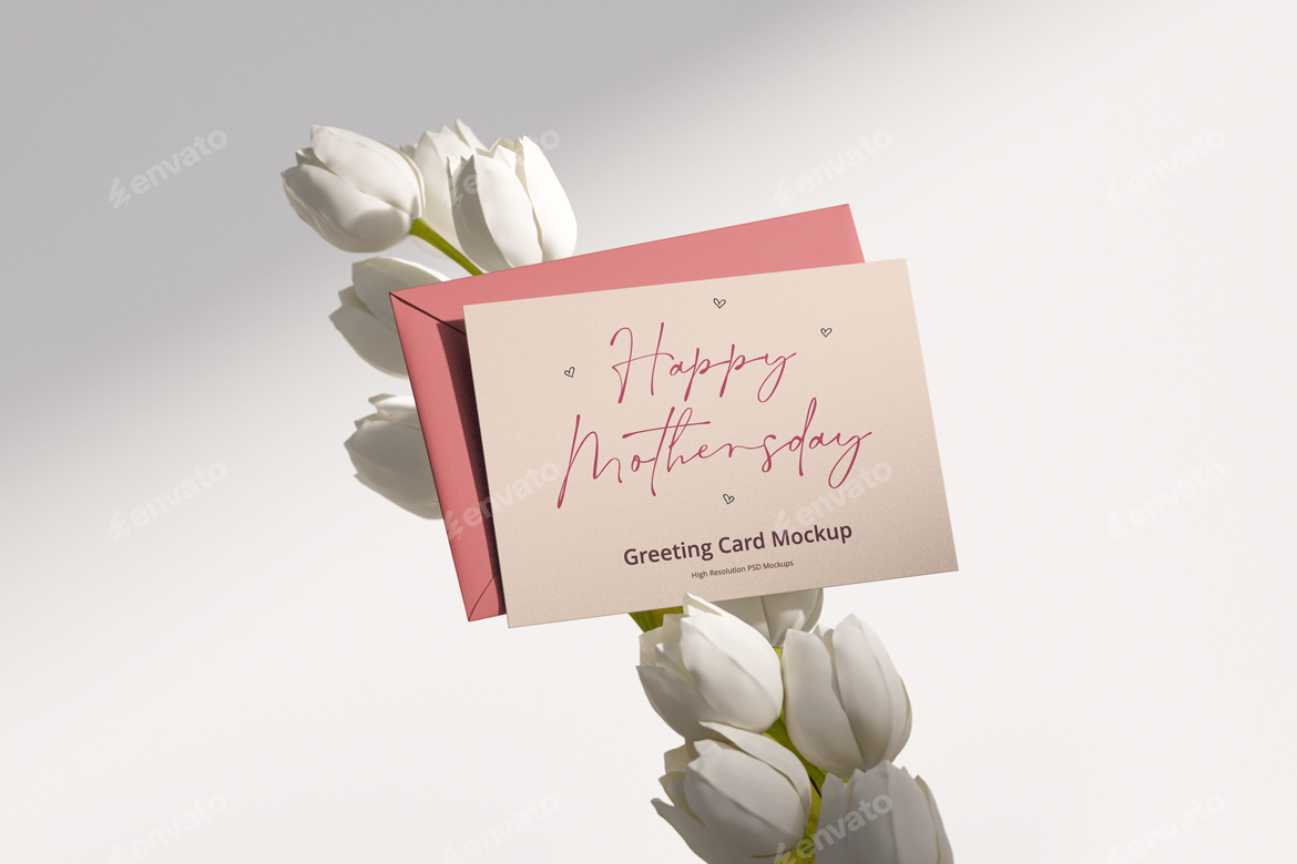 Greeting Card Mockup Flower Scenes, Graphics | GraphicRiver