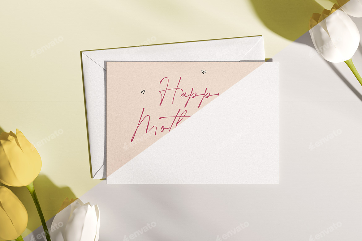 Greeting Card Mockup Flower Scenes, Graphics | GraphicRiver