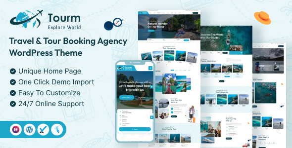 Tourm- Travel & Tour Booking Agency WordPress Theme by themeholy ...