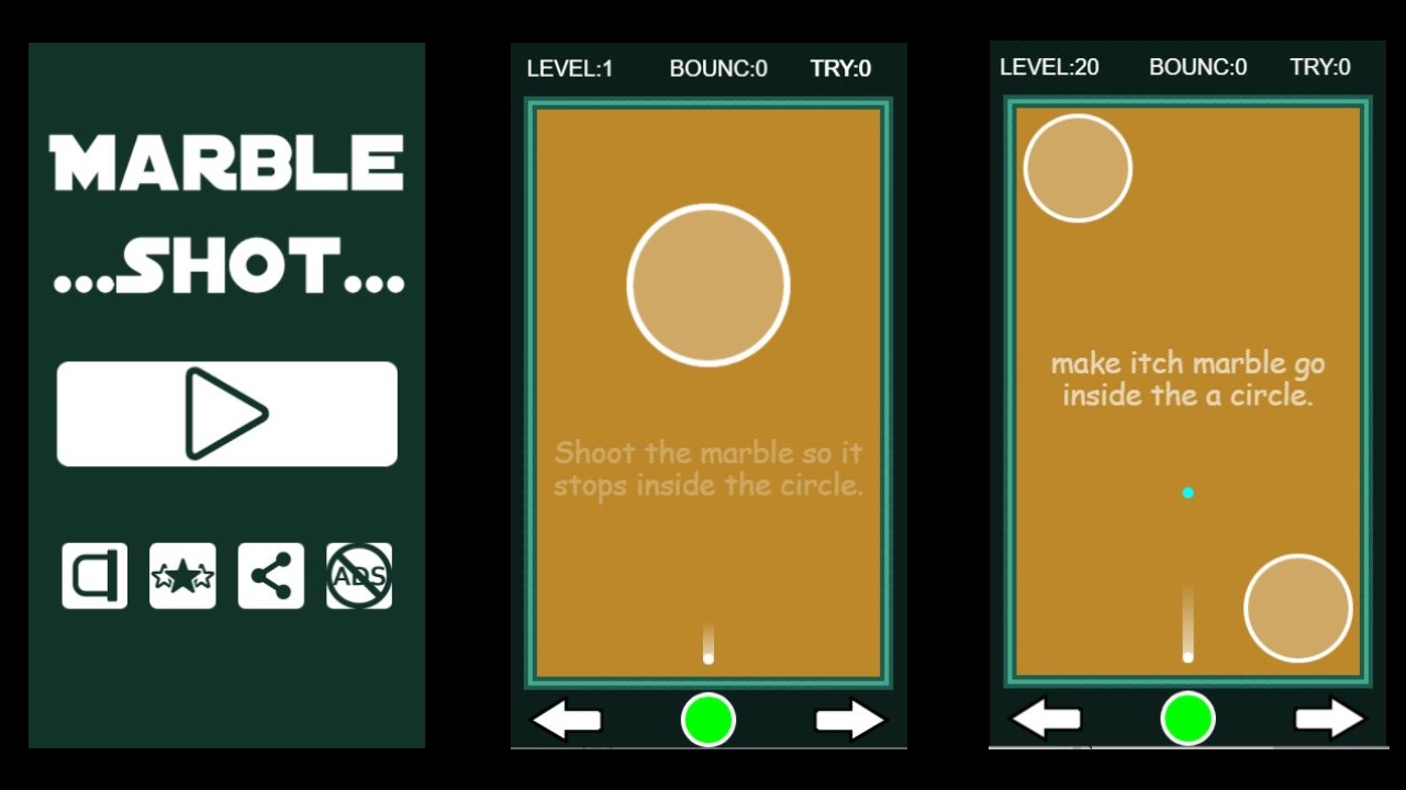 Marble Shot: Precision Fun Challenge 2D Ball Bounce Shooting Challenge ...