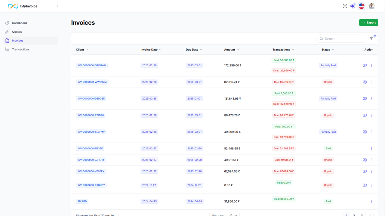 Invoices - Laravel Invoice Management System - Accounting & Billing ...