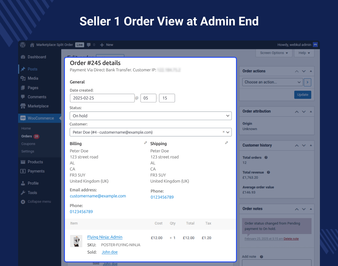 Wordpress Woocommerce Marketplace Split Order Plugin By Webkul Codecanyon