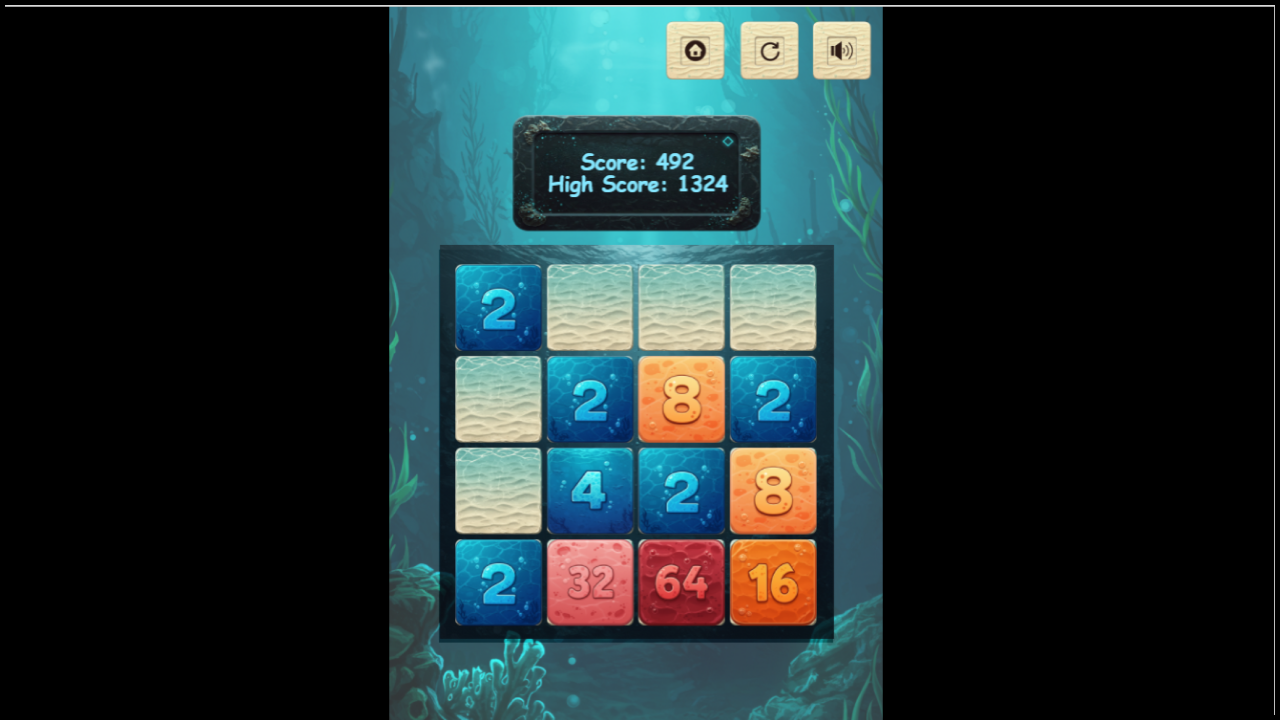 2048 Ocean Depths - Construct 3 Game (HTML5, AdMob, C3P) by umaganpvtltd