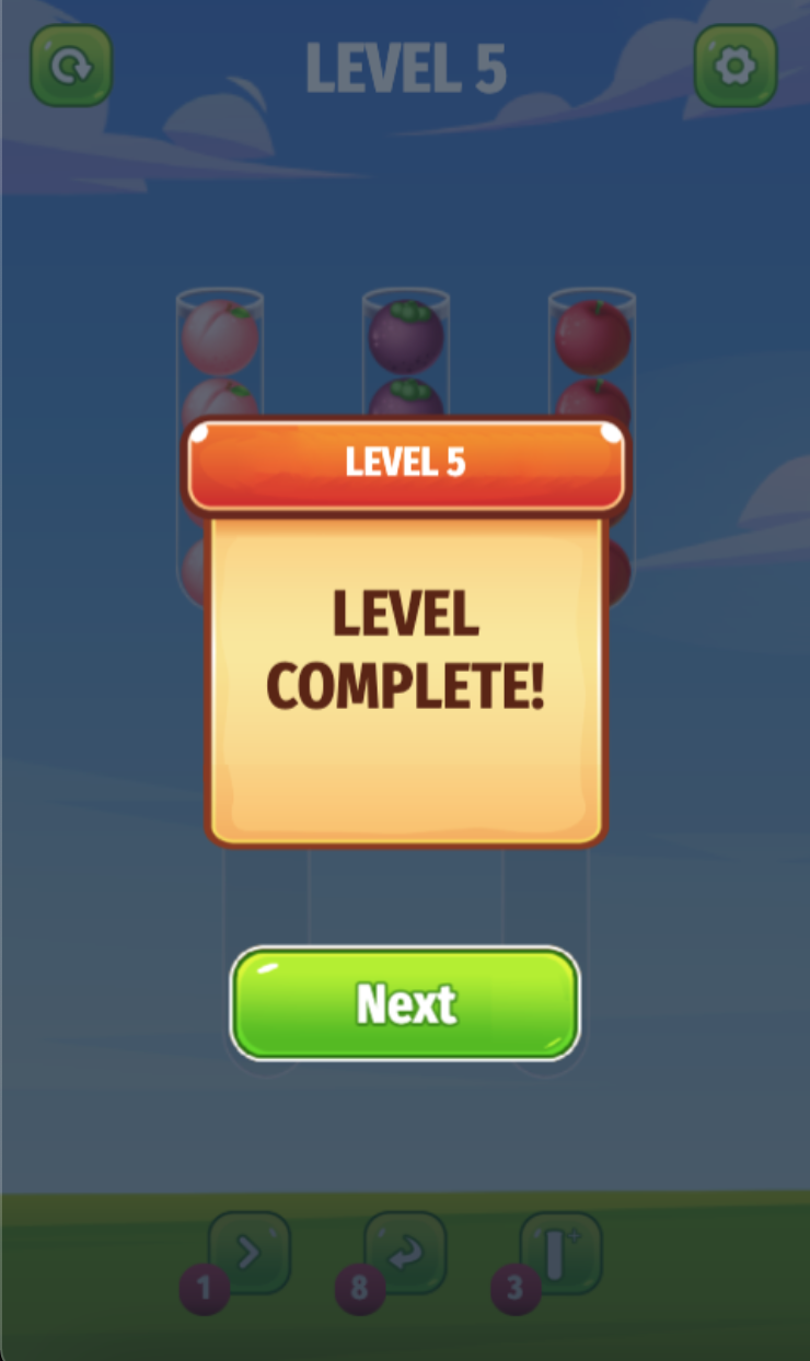 Fruit Sort - Puzzle Game Android Studio Project with AdMob Ads + Ready to Publish by SEGADROID