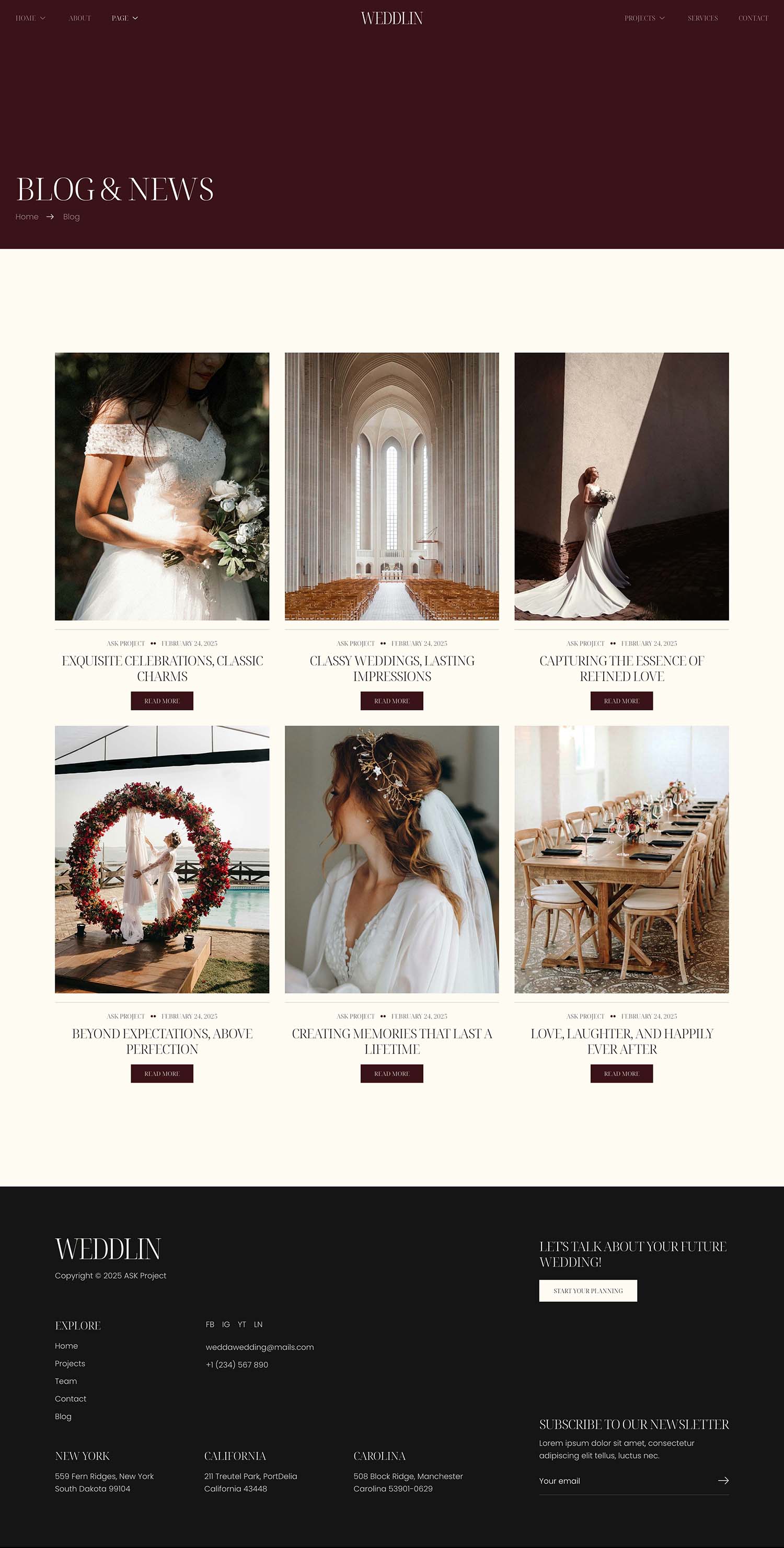 Weddlin - Wedding & Wedding Planner Elementor Template Kit by askproject