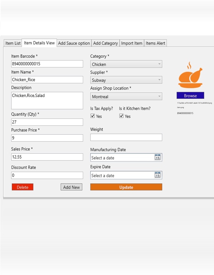 Rest POS - Restaurant Point of Sale WPF Application by dynamicsoft