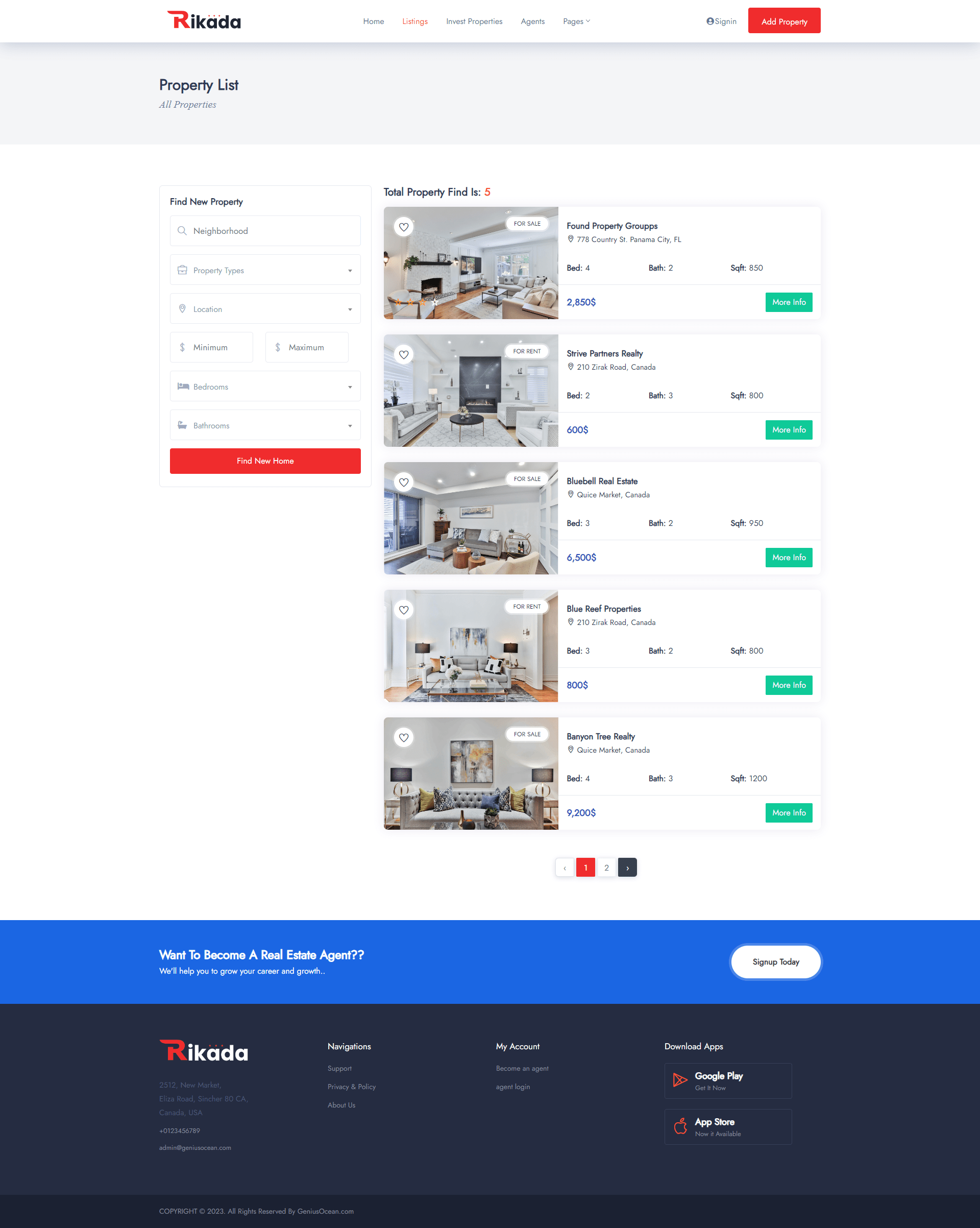Property Genius - Advanced Real Estate Listing Website by GeniusOcean