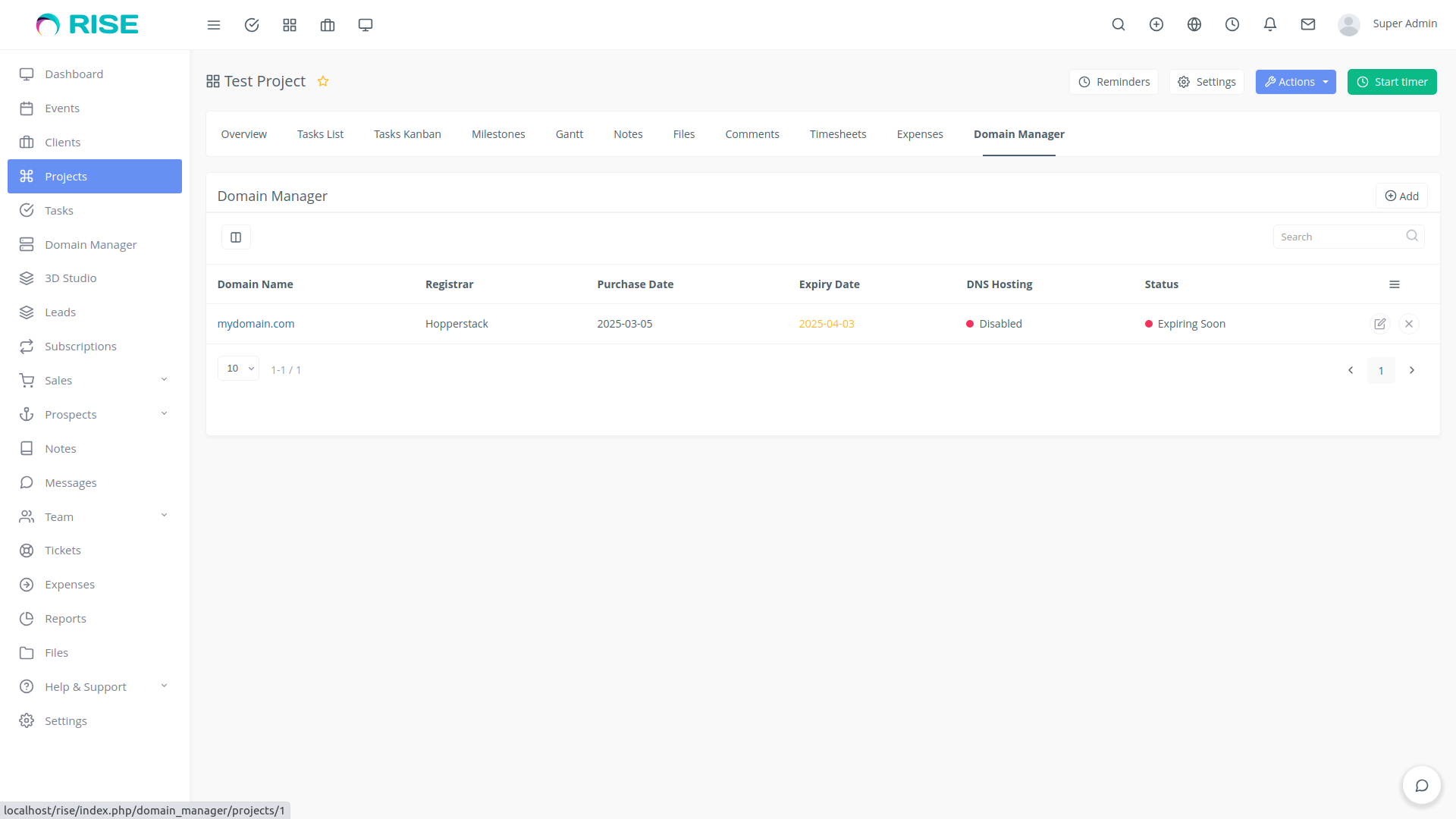 Domain Manager for Rise CRM – Manage and Track Your Domains Efficiently by Hopperstack