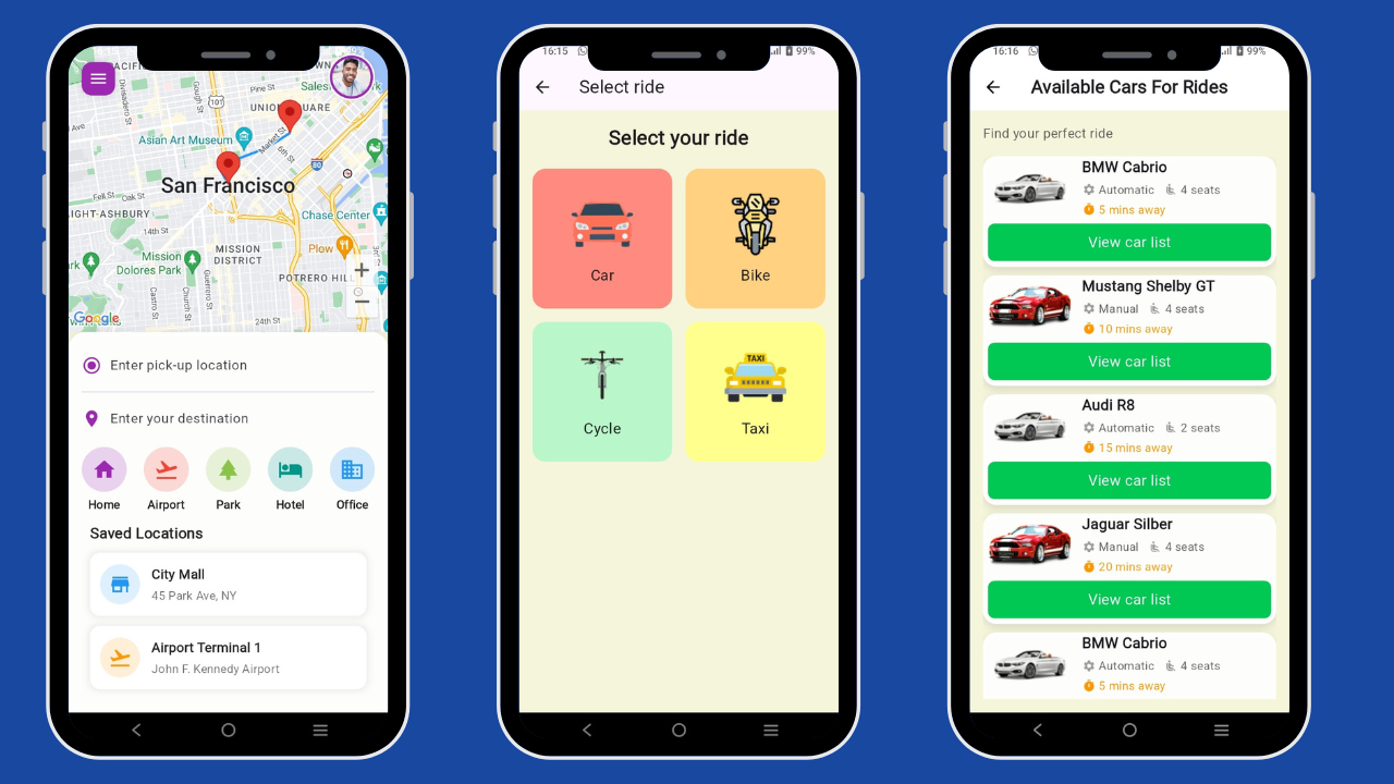 FlyCab | Taxi Booking Flutter App UI Kit | Flutter Taxi App UI Template ...