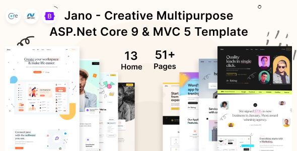 Jano - ASP.Net Core 9 & MVC 5 Creative Multipurpose Template by Codebucks