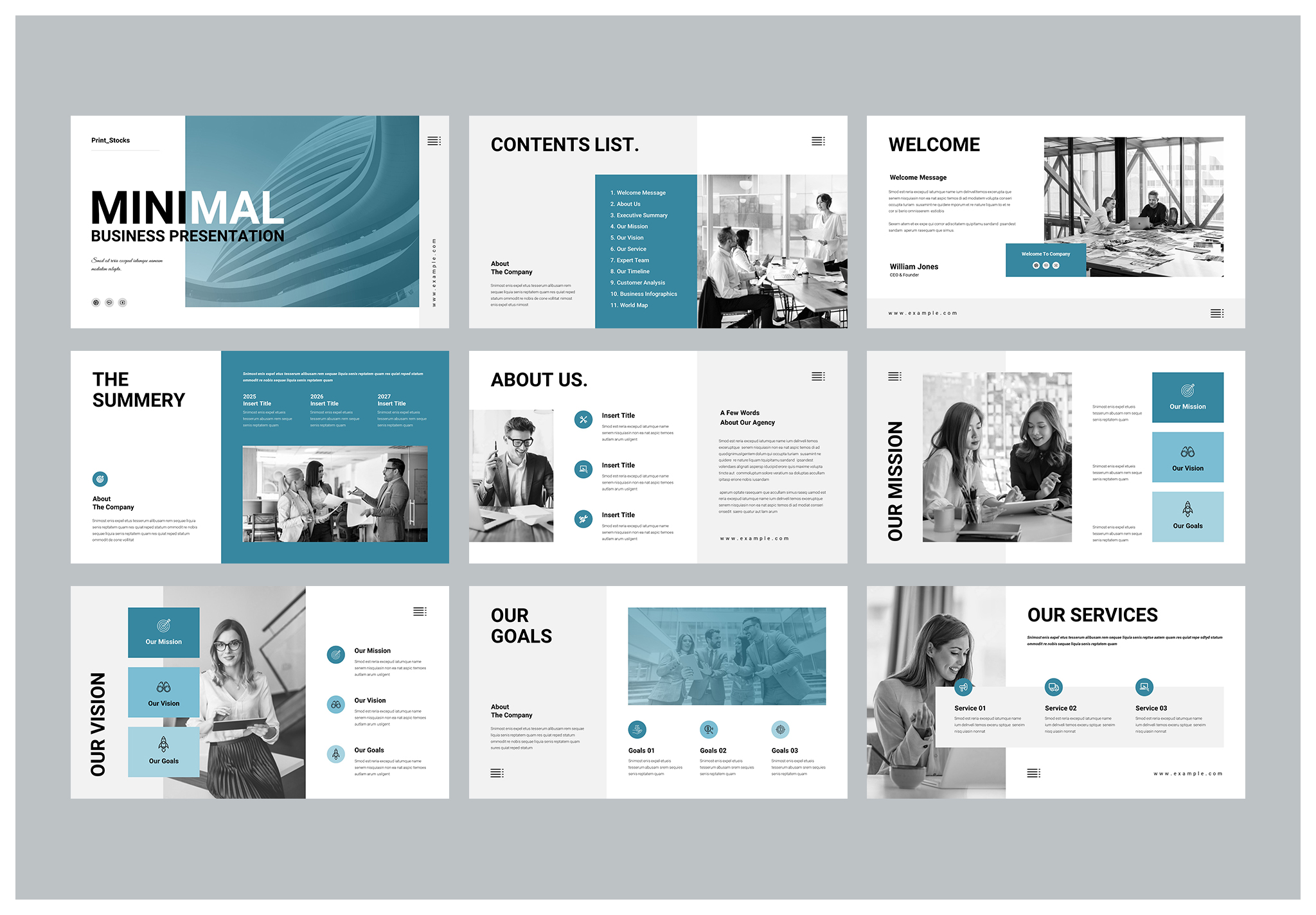 Minimal Business Keynote Presentation Template, Presentation Templates