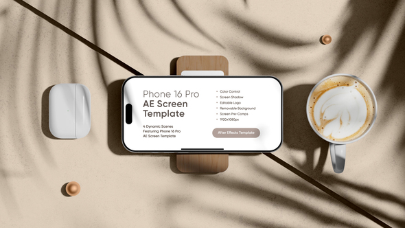 Phone 16 Pro App Preview Screen Mockup, After Effects Project Files